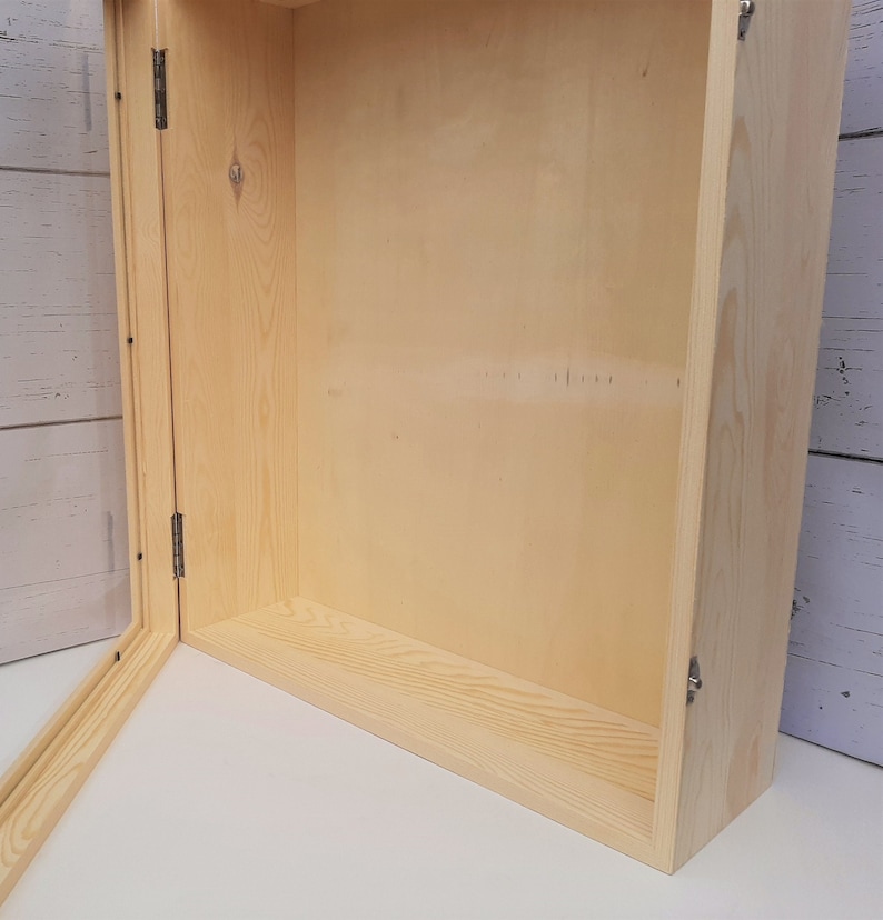 16x20 Extra Large Deep Wooden Shadow Box Frame With Glass Door, Memory ...