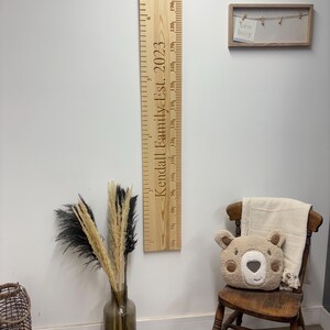 Personalised Wooden Height Chart Ruler, Wooden Height Chart, Children's ...
