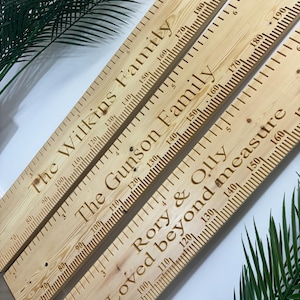 Personalised Wooden Height Chart Ruler: Family Growth Tracker - Etsy UK