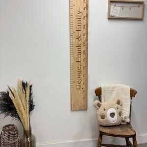 Personalised Wooden Height Chart Ruler, Wooden Height Chart, Children's ...