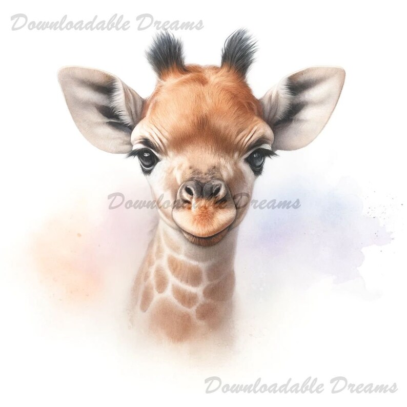 15 Baby Giraffe Watercolor Clipart Bundle High Quality Digital Image ...