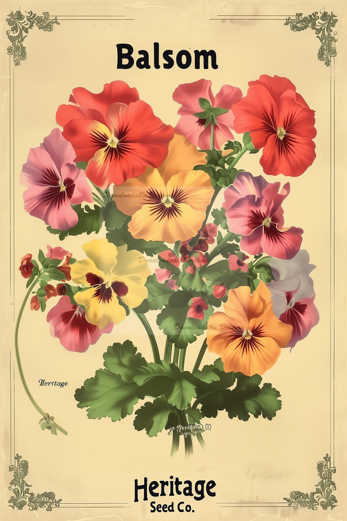 25 Beautiful Vintage Flower Seed Packet PNG Clipart Bundle Scrapbooking ...