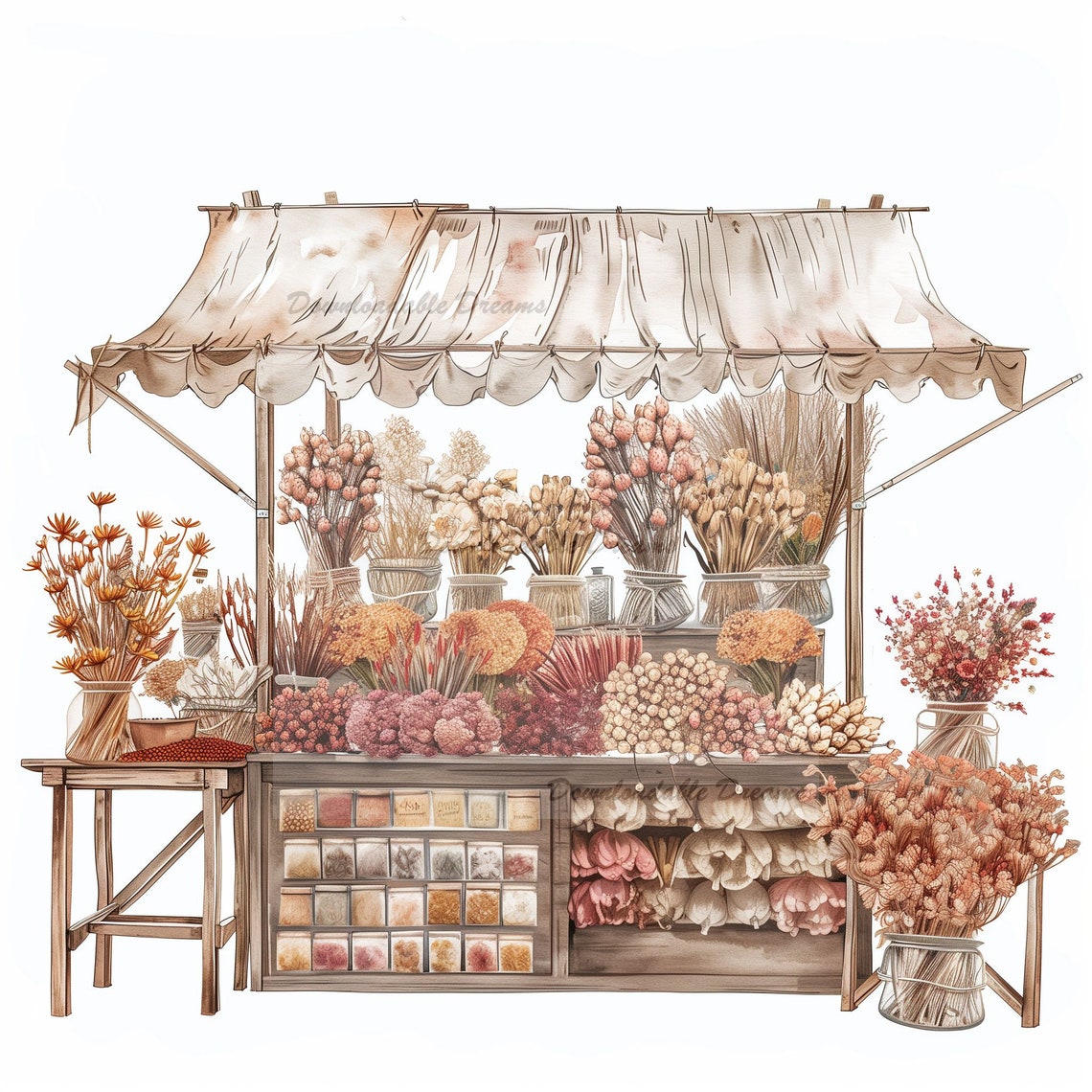 16 Farmer's Market Stands Clipart Bundle High Quality Digital JPG Image ...