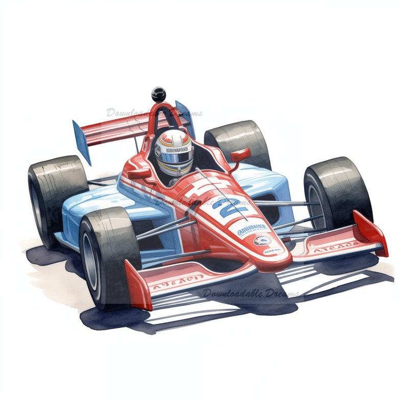 Watercolor Indy 500 Race Cars Clipart Bundle (digital Download) - Etsy