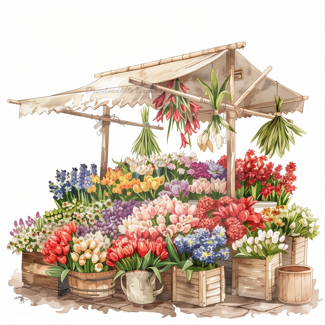 16 Farmer's Market Stands Clipart Bundle High Quality Digital JPG Image ...