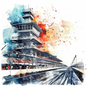 20 Indianapolis 500 Watercolor Clipart Bundle Scrapbooking Kit ...