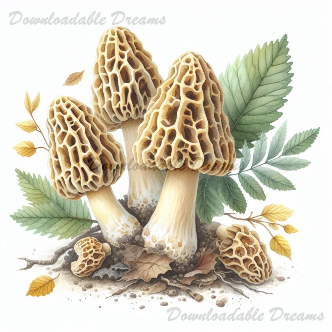 20 Morel Mushroom Clipart Bundle Morels Art Pack High Quality Digital ...