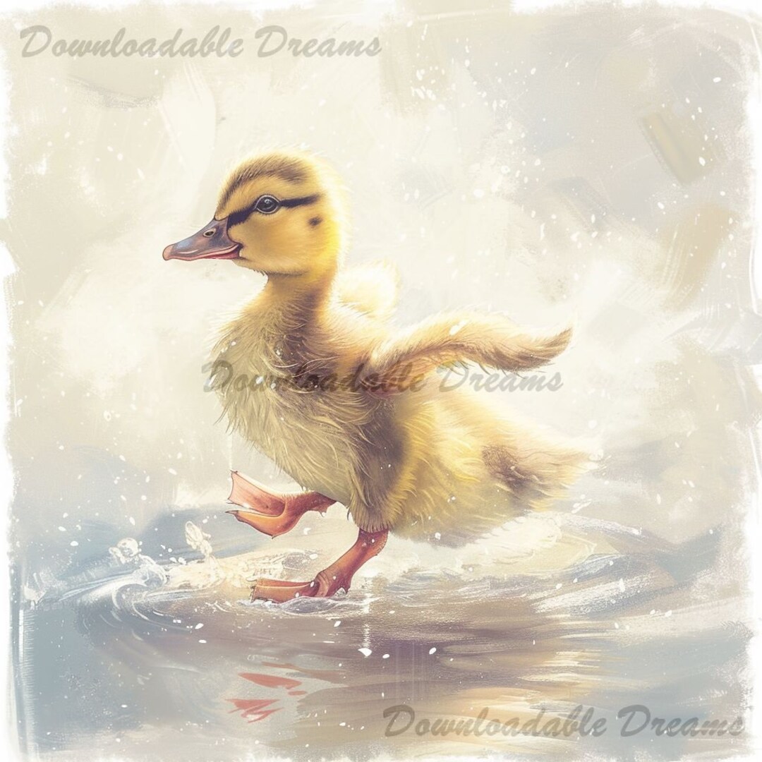 12 Adorable Ducklings in Puddle Watercolor Clipart Bundle High Quality ...