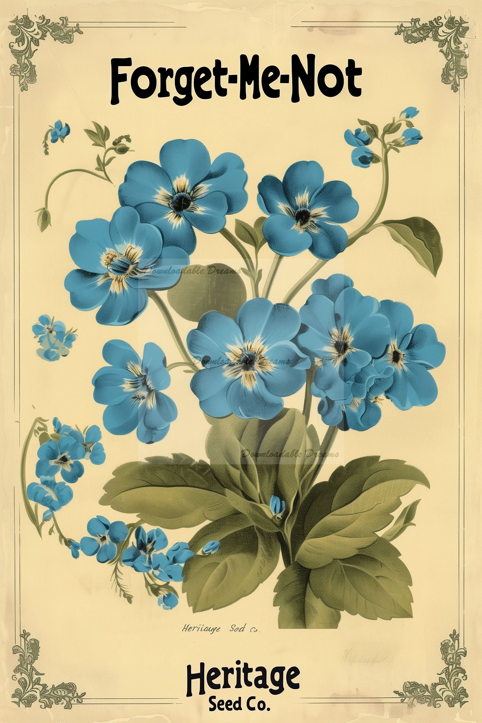 25 Beautiful Vintage Flower Seed Packet PNG Clipart Bundle Scrapbooking ...