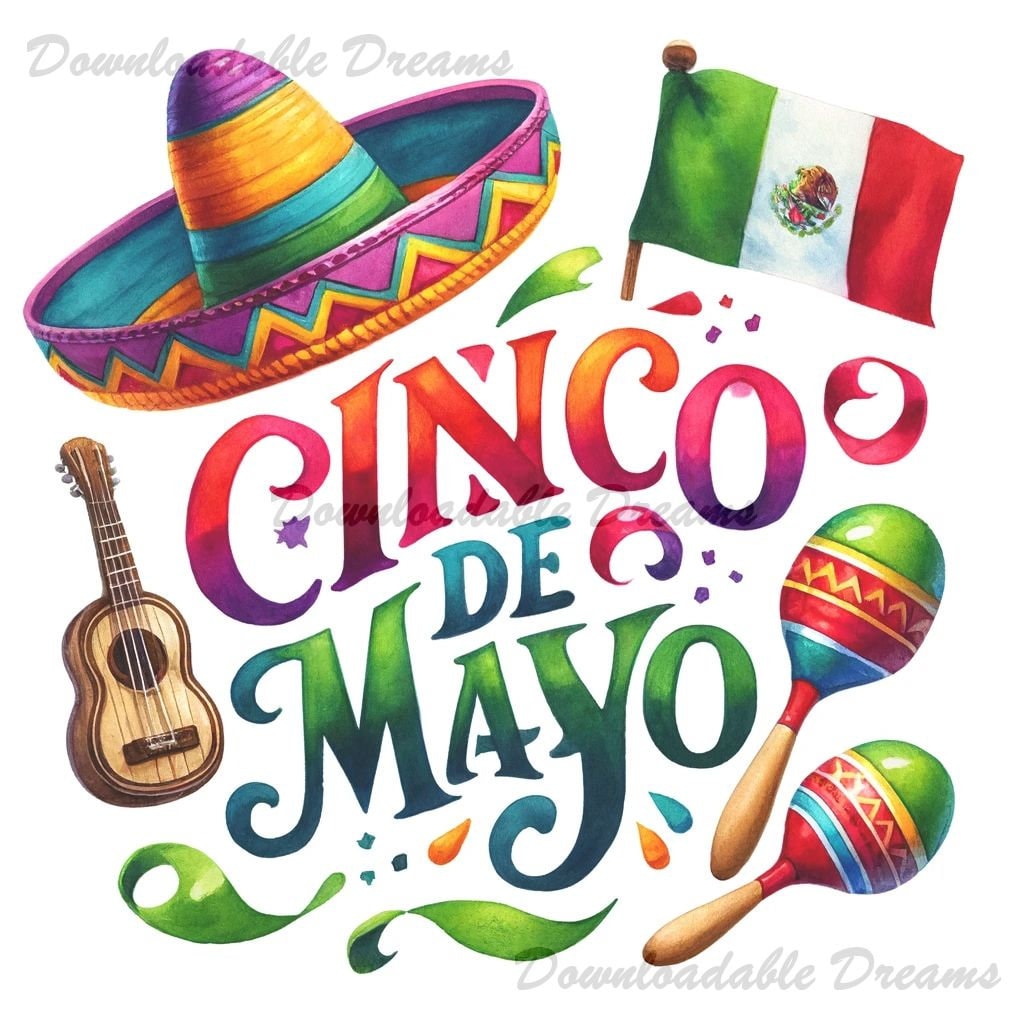 30 Cinco De Mayo Watercolor Clipart Bundle High Quality Digital Image ...