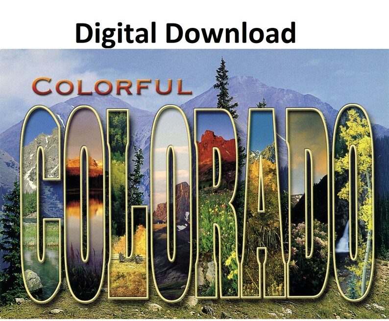Greetings From Colorado Vintage Postcard Style #2 - Digital Printable ...