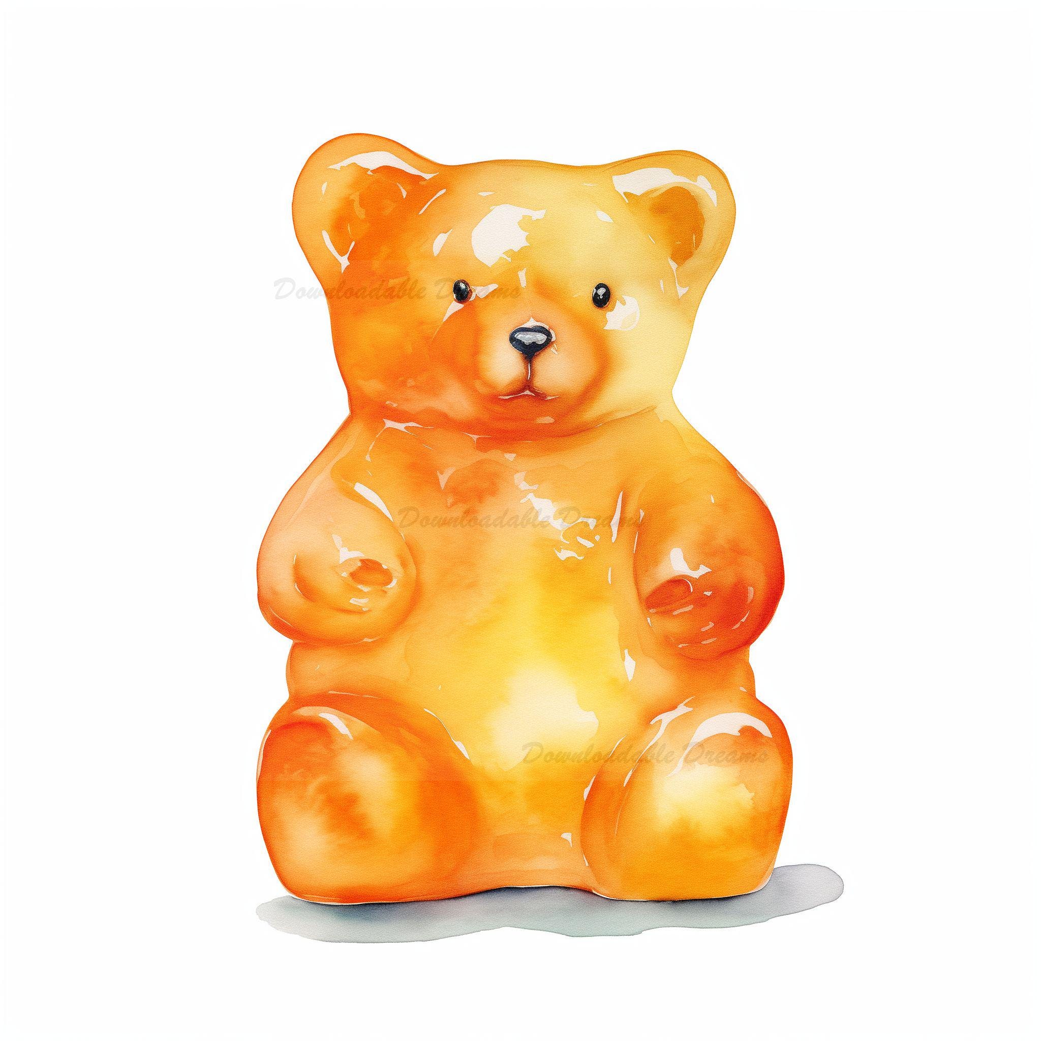 Watercolor Gummy Bears Clipart Bundle: Realistic Candy Designs (digital ...