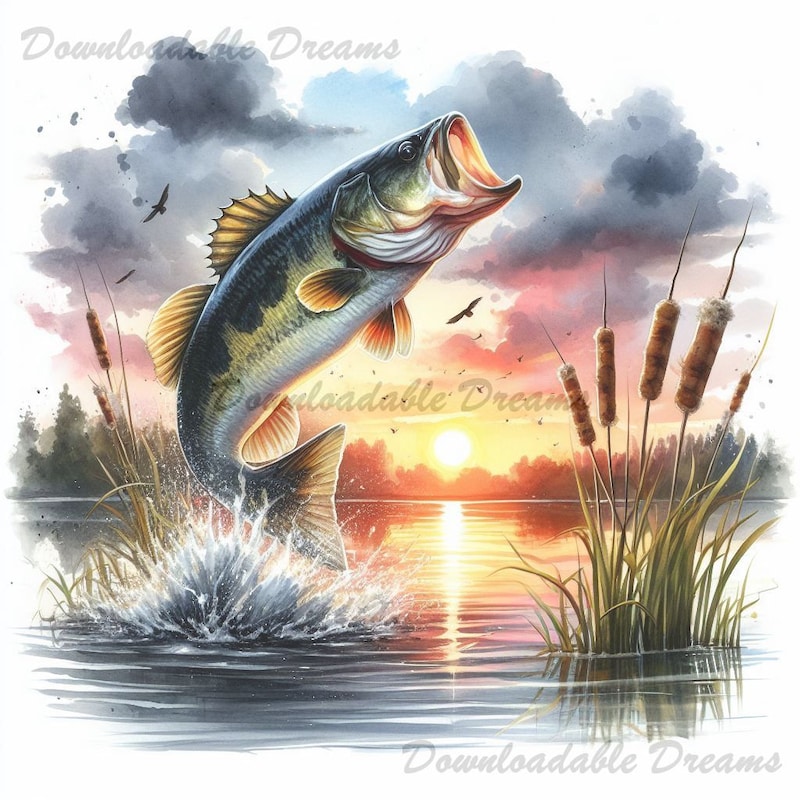 Watercolor Fishing Themes - Etsy