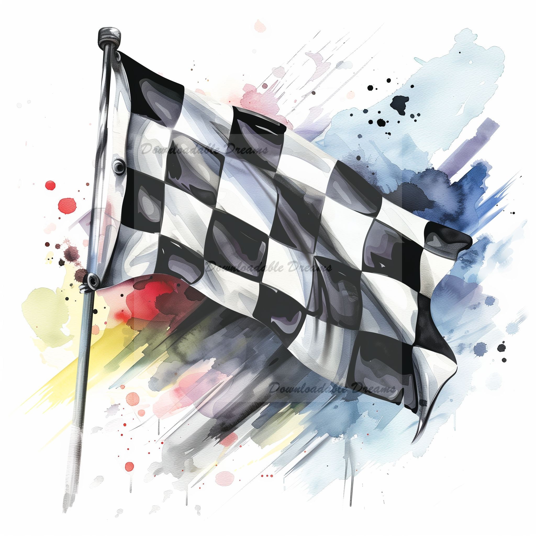 20 Indianapolis 500 Watercolor Clipart Bundle Scrapbooking Kit ...
