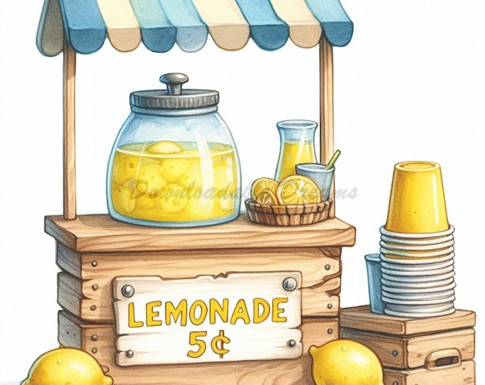Whimsical Lemonade Stands Clip Art Set | Digital Summer Images for ...