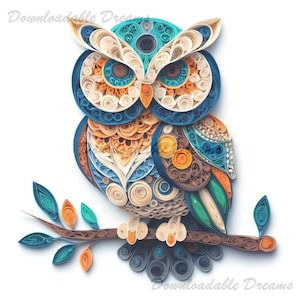 10 Quilled Owl Clipart Bundle Scrapbooking Kit Invitations Journals ...