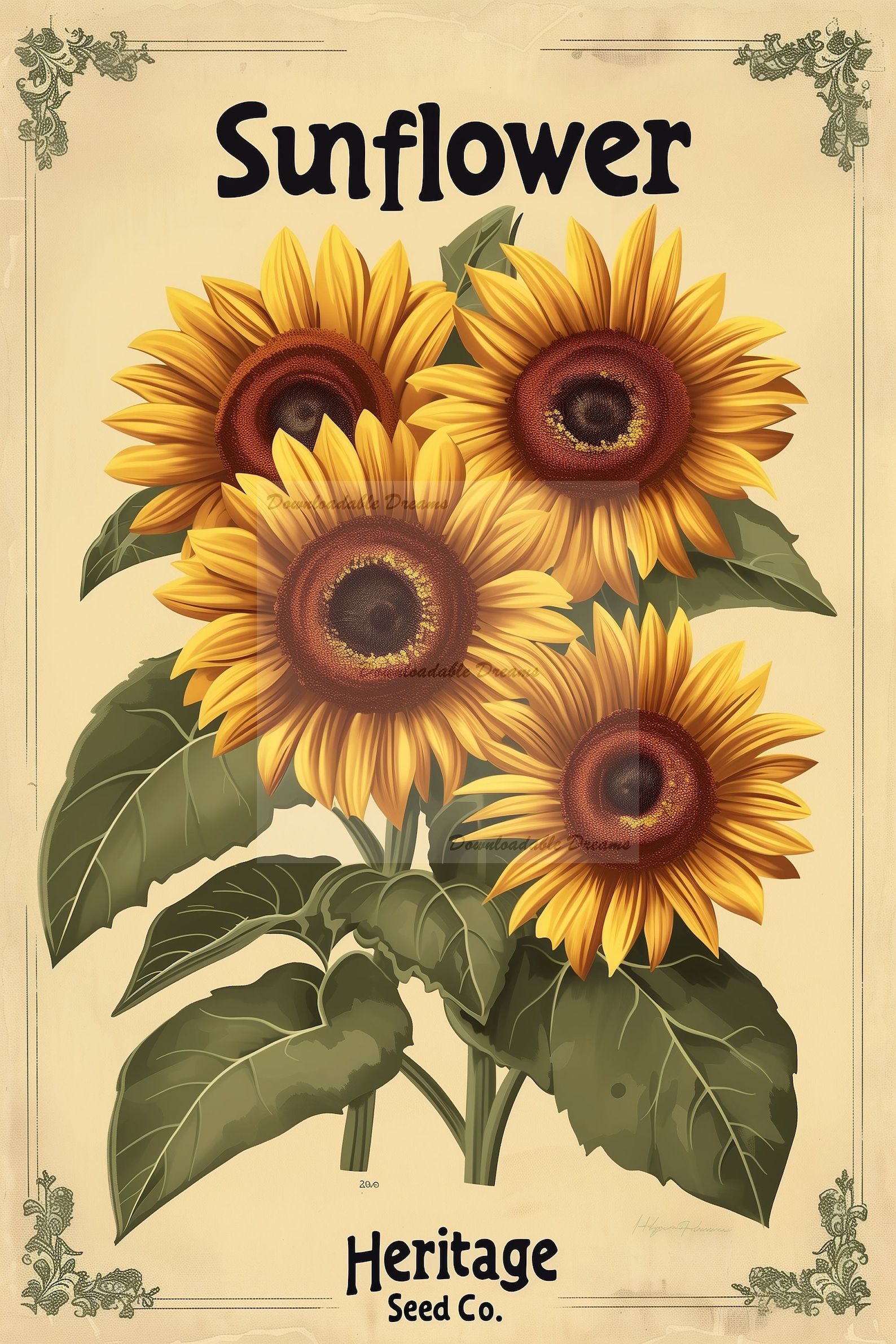 25 Beautiful Vintage Flower Seed Packet PNG Clipart Bundle Scrapbooking ...