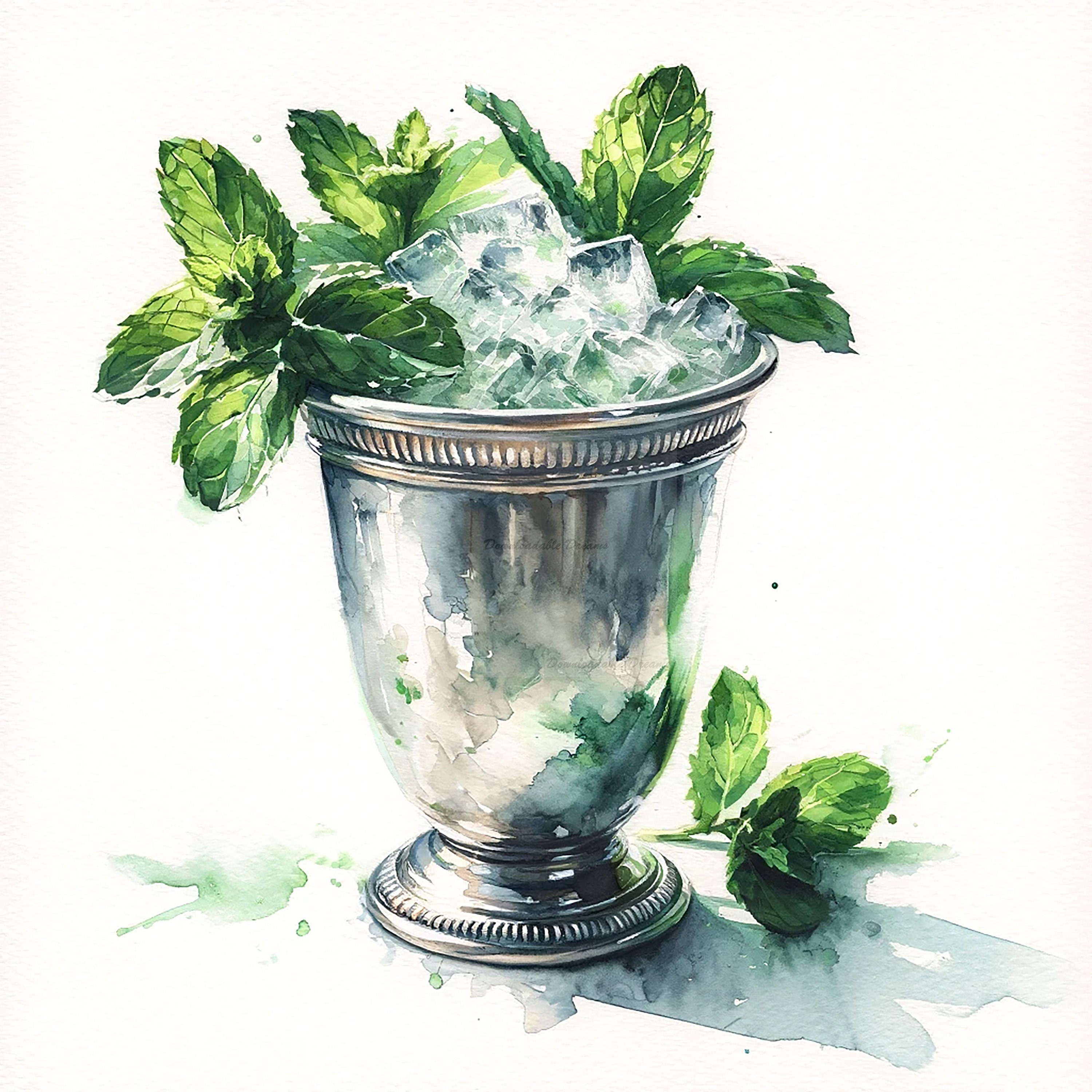 20 Mint Julep Watercolor Clipart Bundle Derby Time Horse Racing High ...