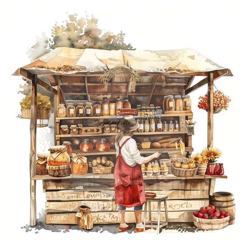 Watercolor Farmer's Market Clipart Bundle (digital Download) - Etsy