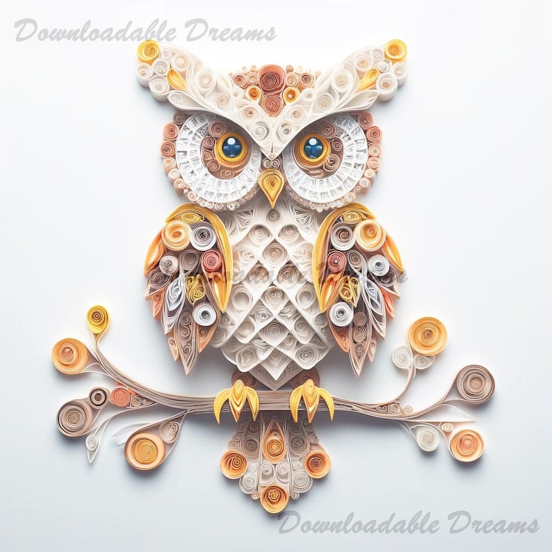 Quilled Owl Watercolor Clipart Bundle: Scrapbooking, Journals (digital ...