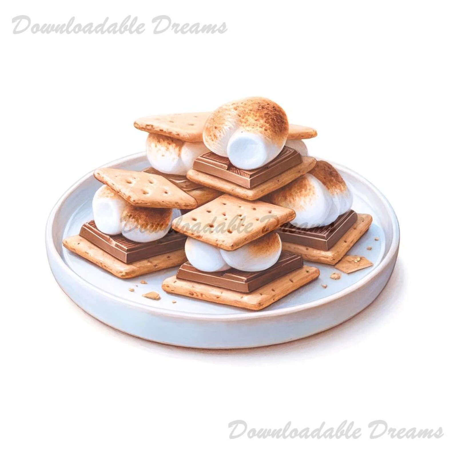 12 Delicious S'mores Watercolor Clipart Bundle Scrapbooking Kit ...