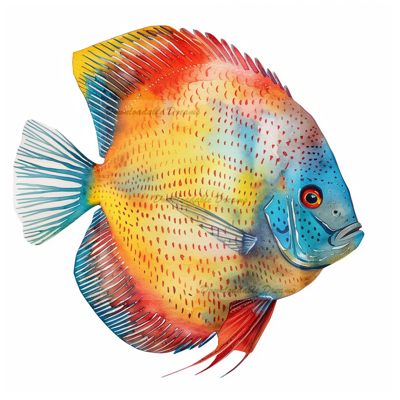 Tropical Fish Watercolor Clipart Bundle: Aquarium Art (digital Download ...