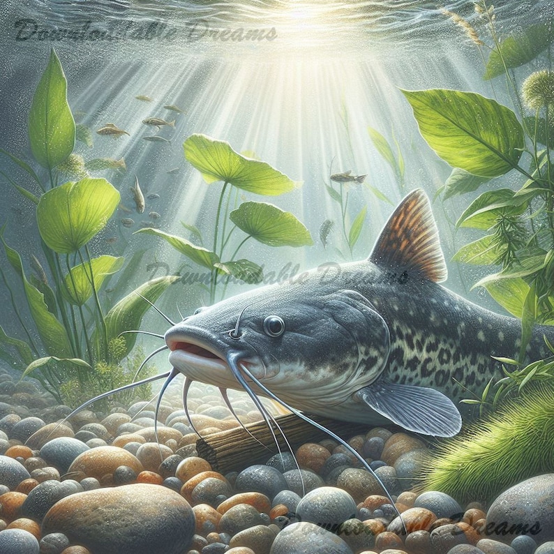 Watercolor Catfish Clipart Bundle: Aquatic Art Images (digital Download ...