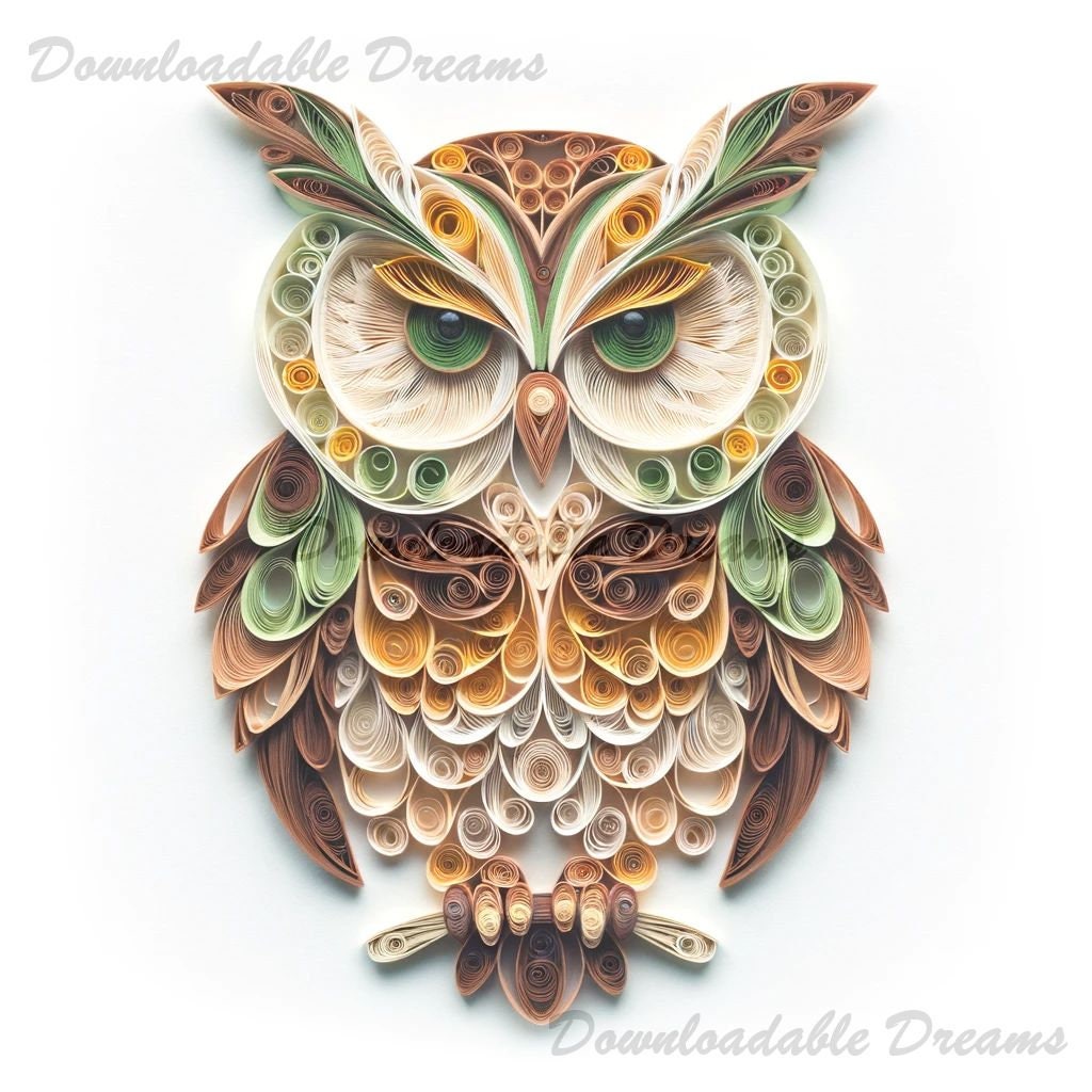 10 Quilled Owl Clipart Bundle Scrapbooking Kit Invitations Journals ...