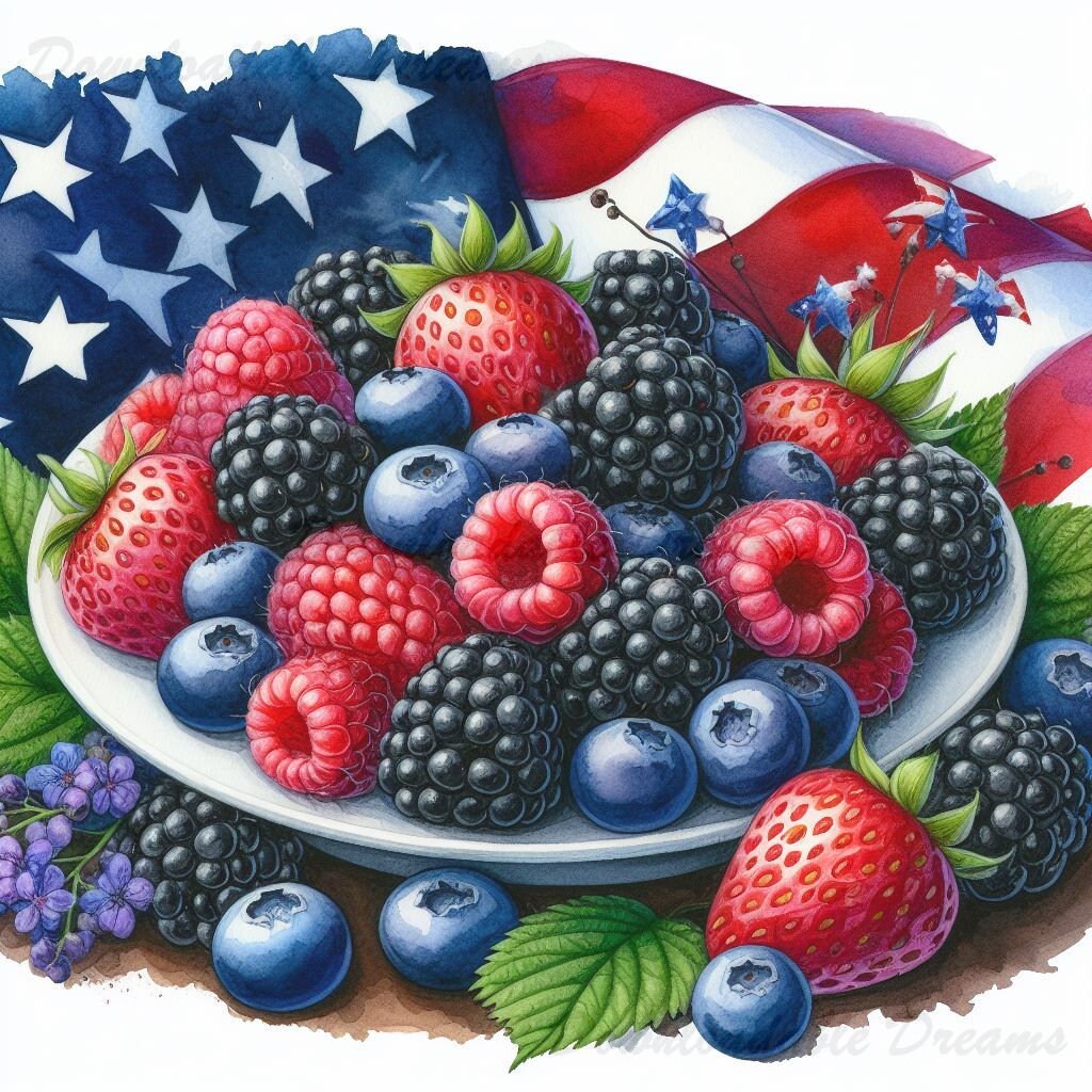 20 Fourth of July Watercolor Sweets Deserts Cookies Clipart Bundle High ...