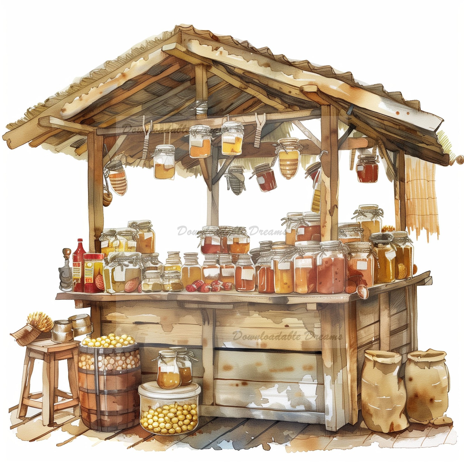 16 Farmer's Market Stands Clipart Bundle High Quality Digital JPG Image ...