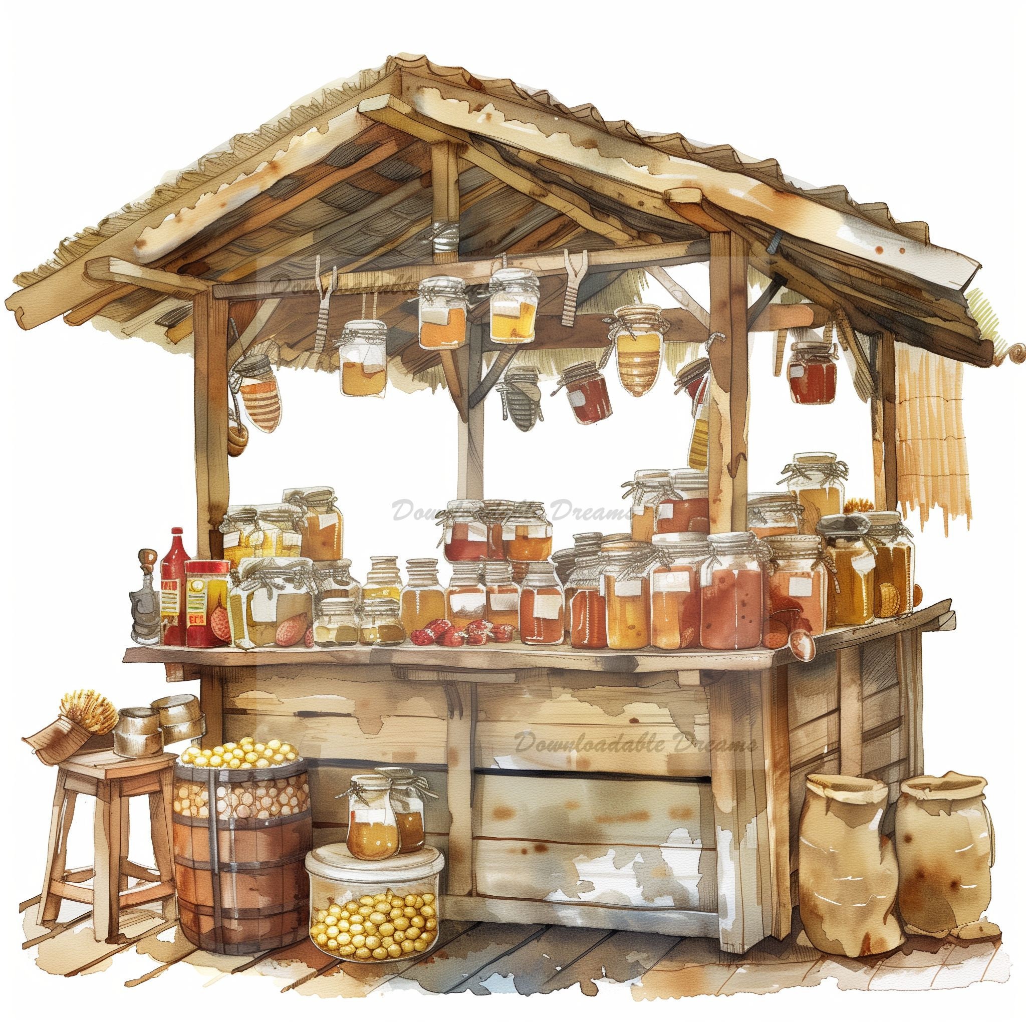 16 Farmer's Market Stands Clipart Bundle High Quality Digital JPG Image ...