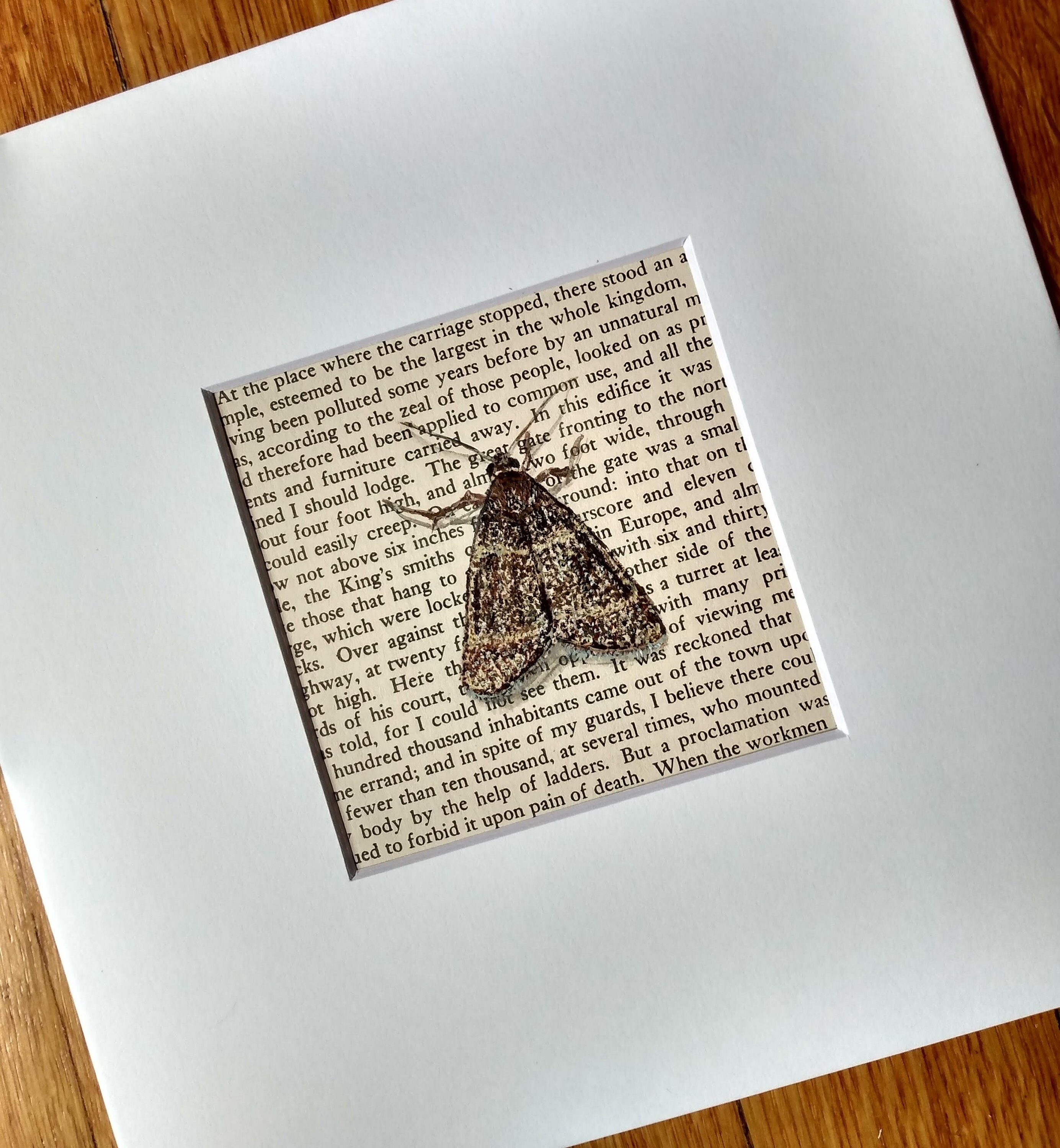 Moth Bookworm Original Acrylic Painting Fun Gift for - Etsy