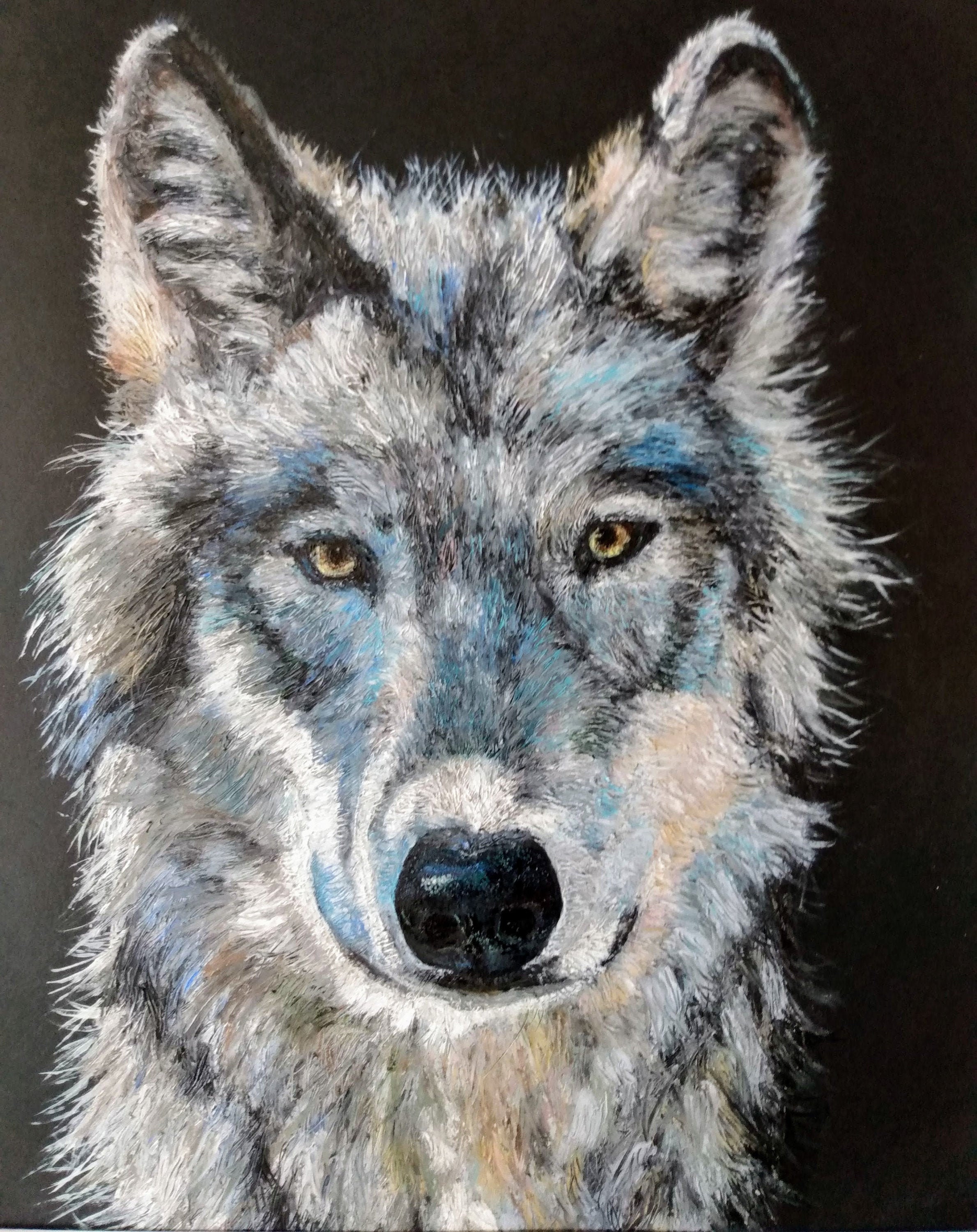 Acrylic Wolf Painting