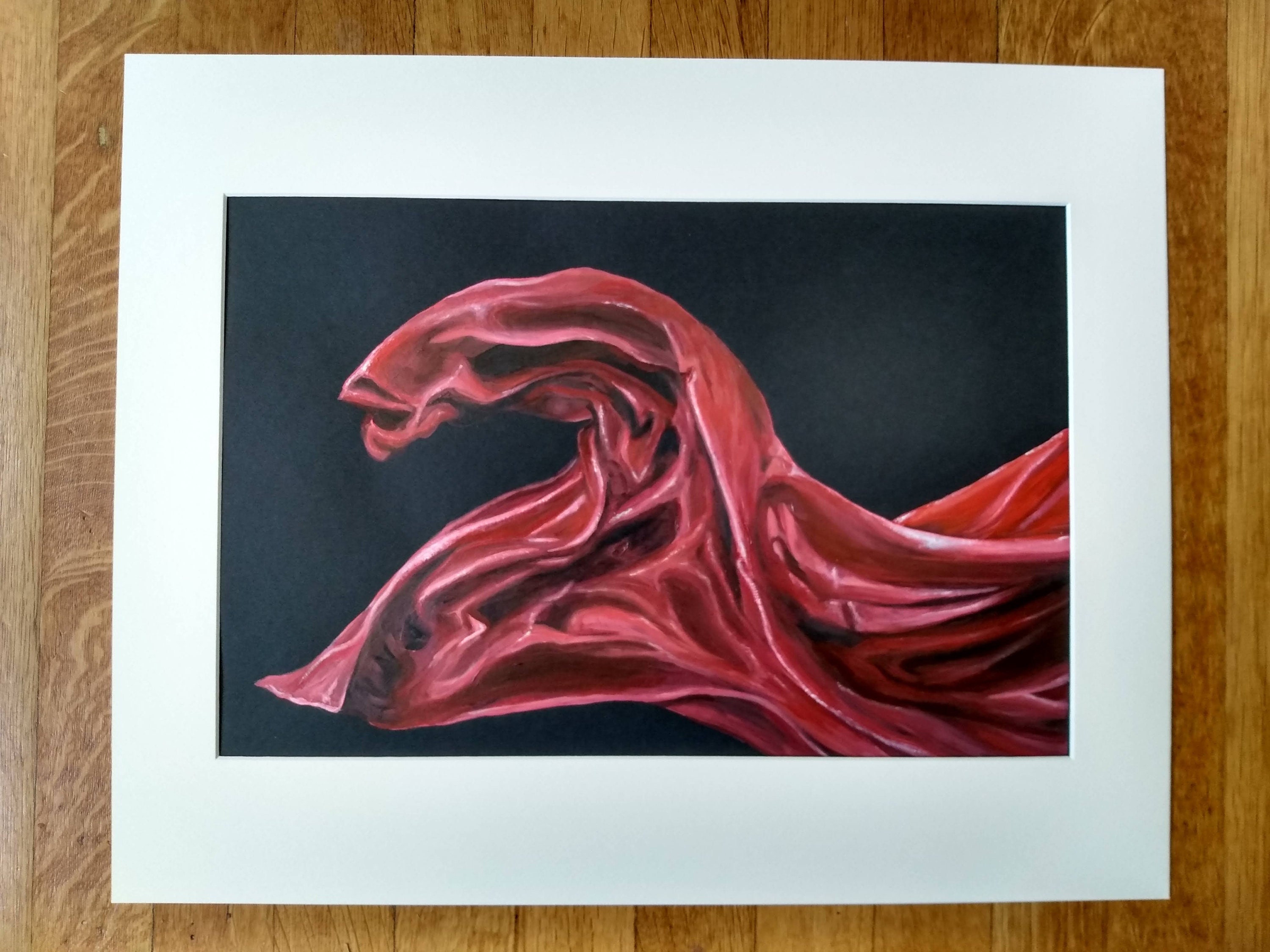 Red Cape Original Abstract Acrylic & Oil Pastel Painting - Etsy