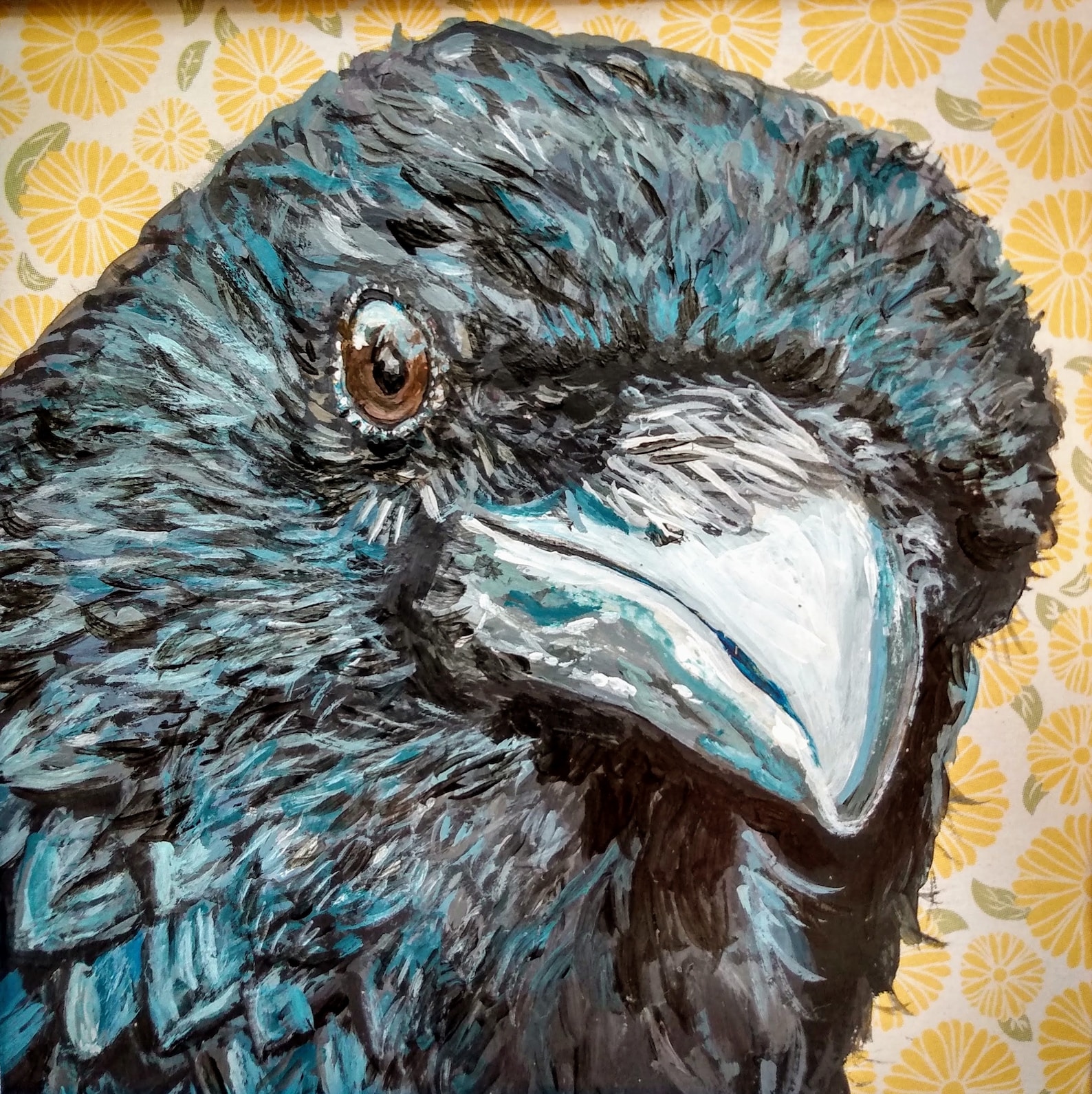 ORIGINAL ART Crow Painting Wildlife Bird lover Nature | Etsy