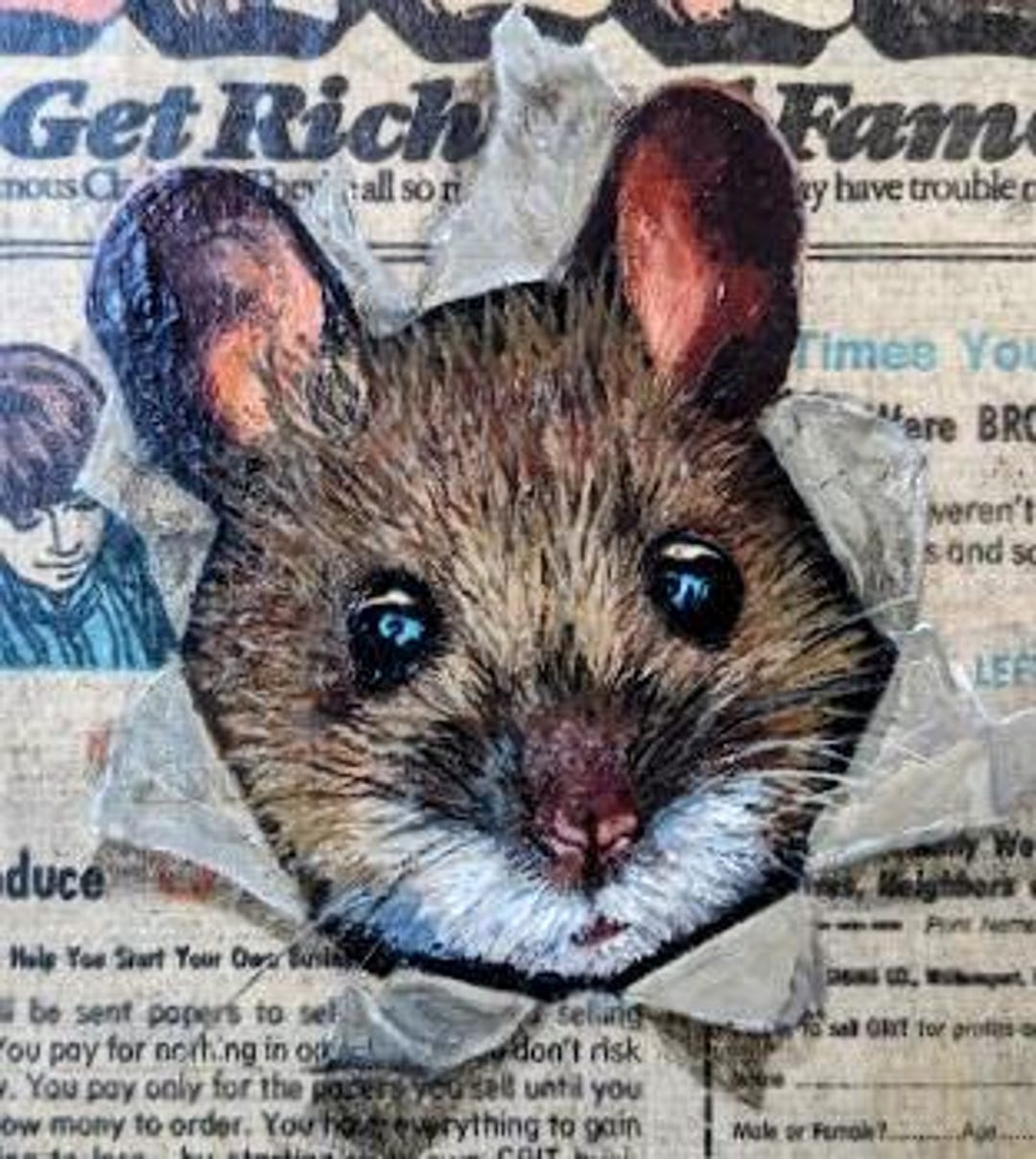 Original Mouse Painting: Vintage Comic Book Wall Art - Etsy