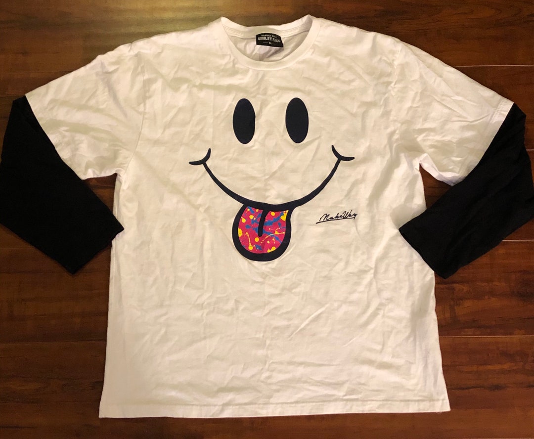 Harvey Ball Smiley Face T-shirt Make Way Longsleeve Tongue Out Smiley ...