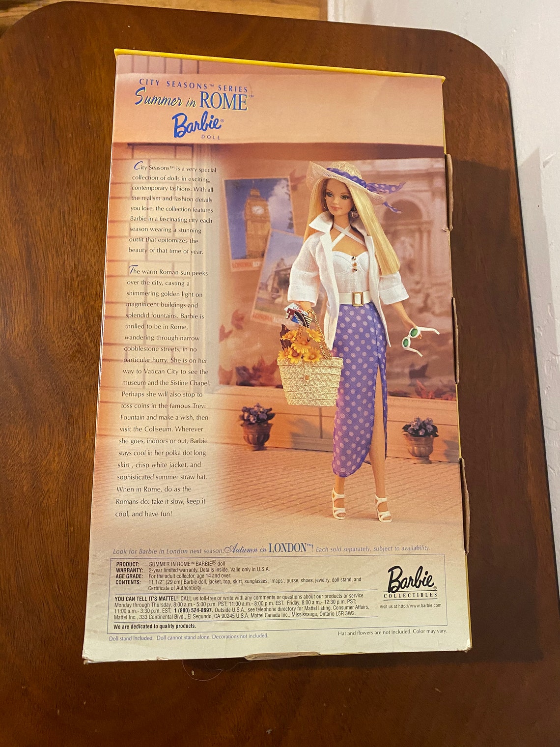 Vintage Brand New 1999 Summer in Rome Barbie Doll City Seasons #19431 ...