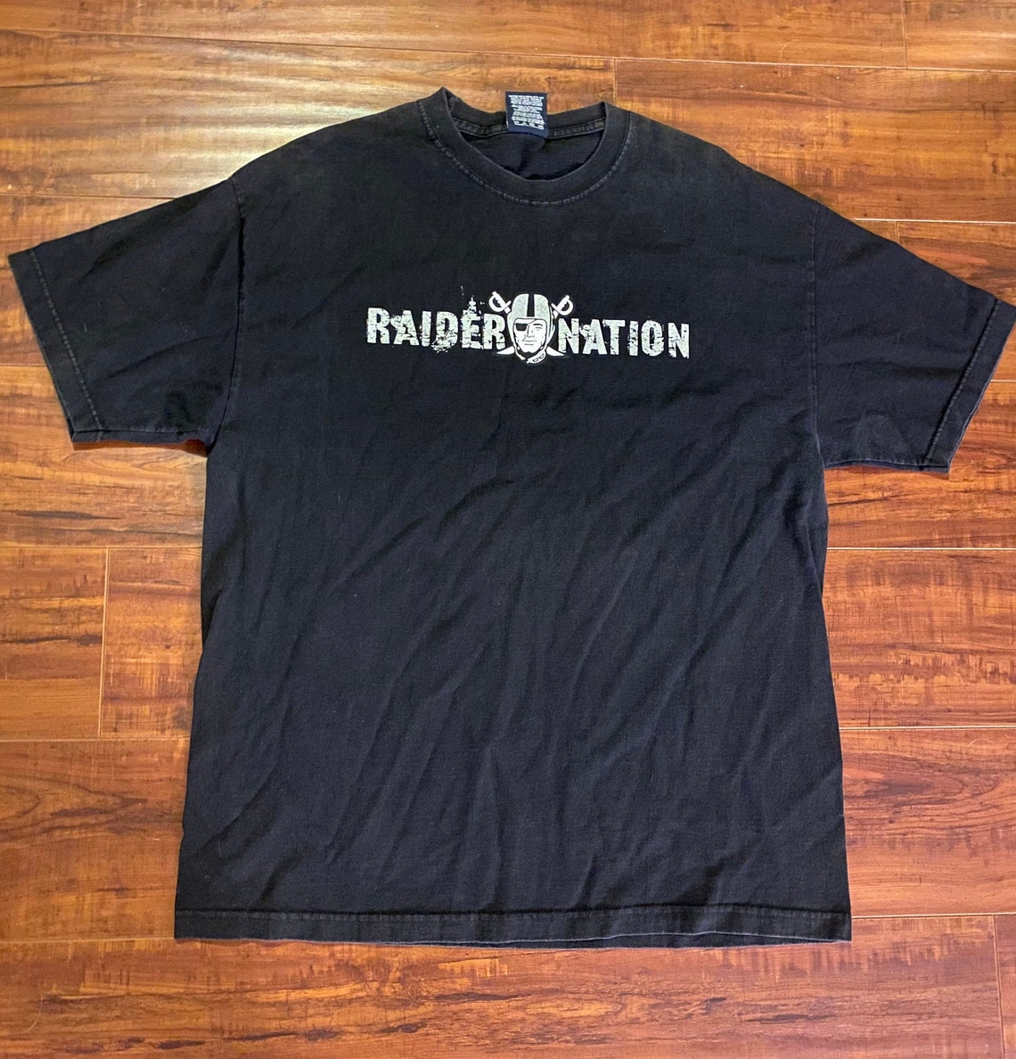 Vintage NFL Raider Nation Black & Silver Football T Shirt - Mens XL - Etsy