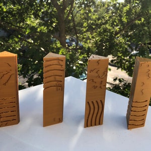 Half-size the Fifth Element Inspired PLA Elemental Stones (water, Wind ...