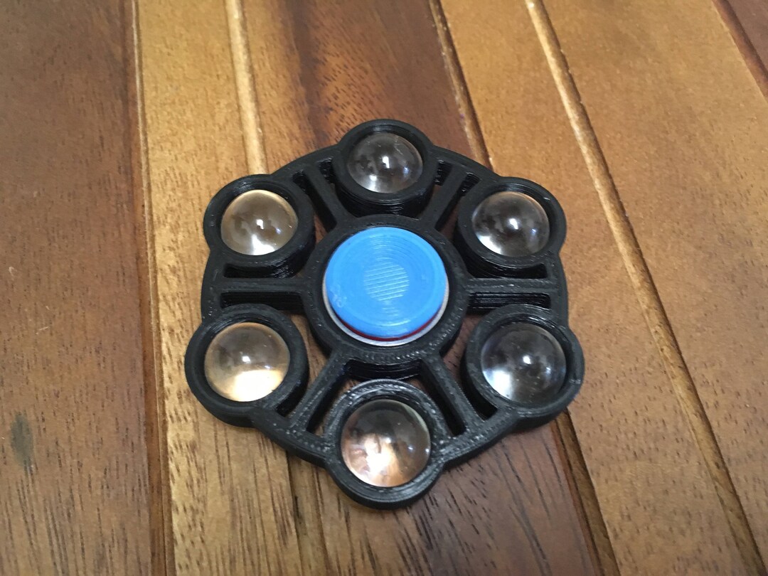 Custom Glass Fidget Spinner Toy EDC W/ ABEC-9 Bearing, 6 100% Glass ...