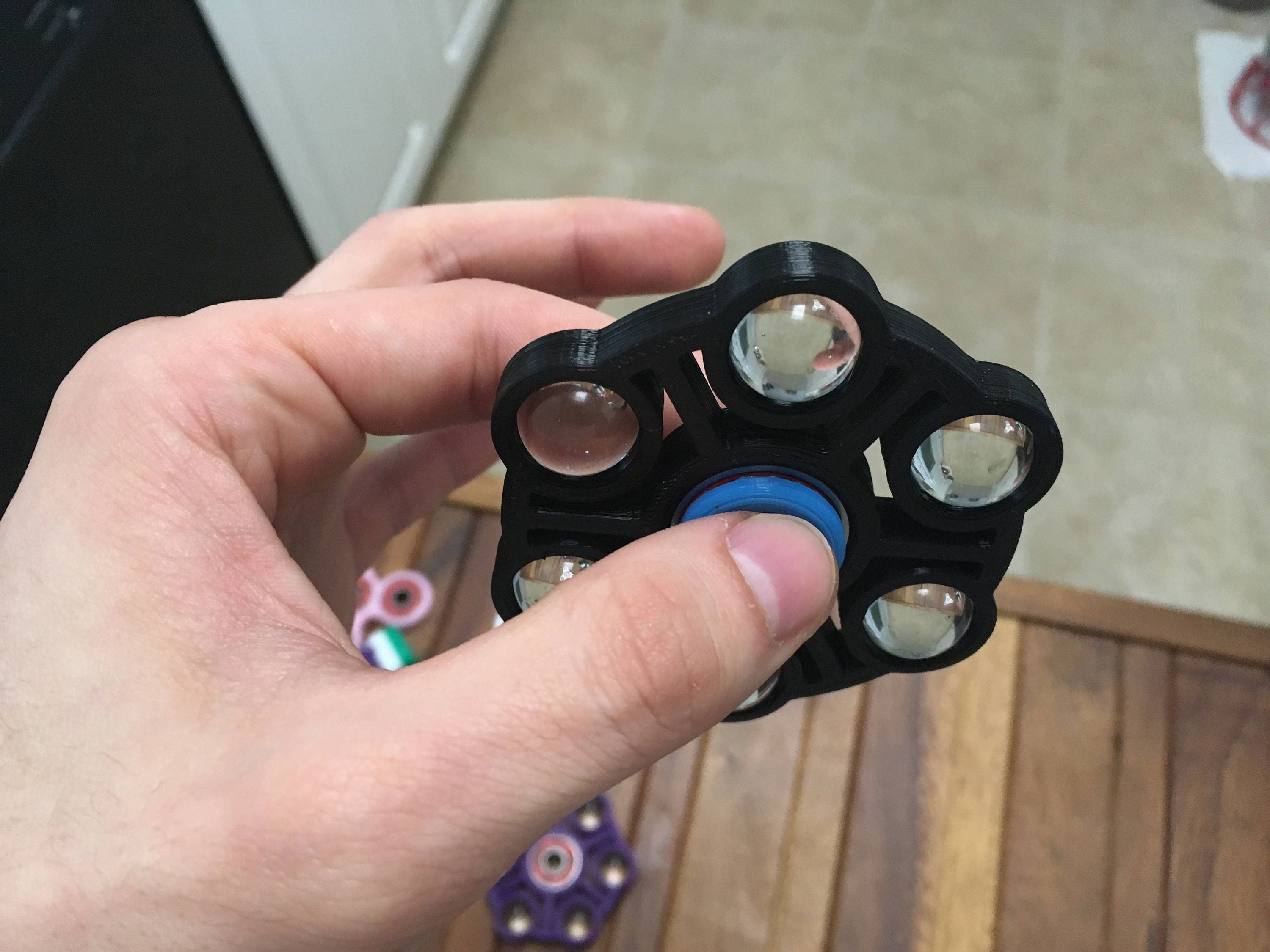 Custom Glass Fidget Spinner Toy EDC W/ ABEC-9 Bearing, 6 100% Glass ...