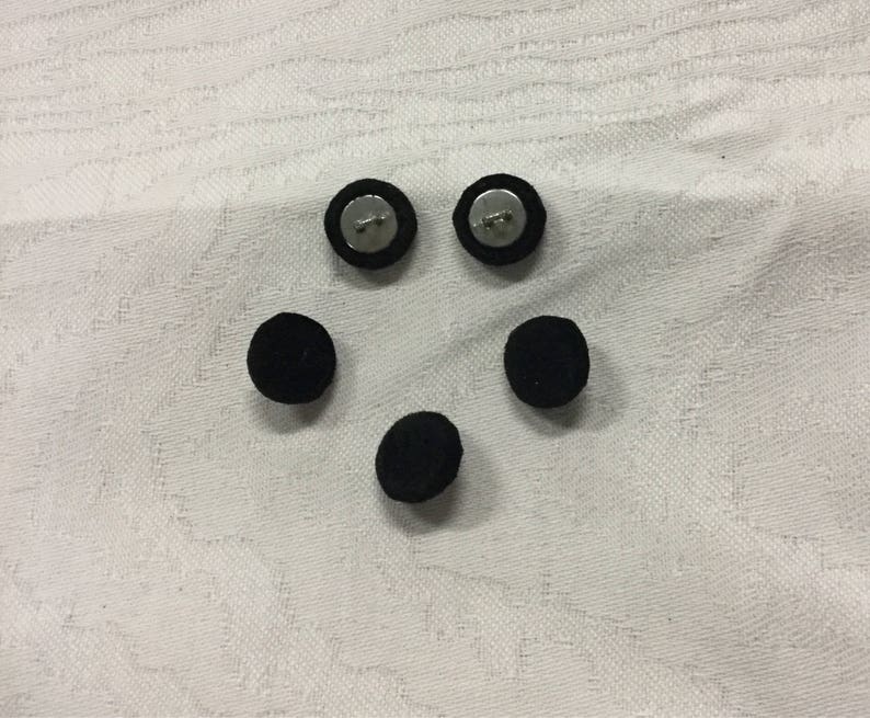 5 Black Velvet Buttons Upholstery Sewing - Etsy