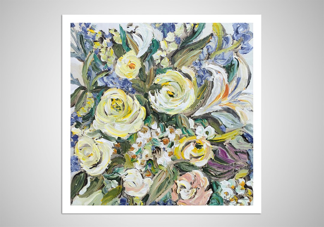 Roses and Peonies Fine Art Print: Painterly Floral Wall Decor - Etsy