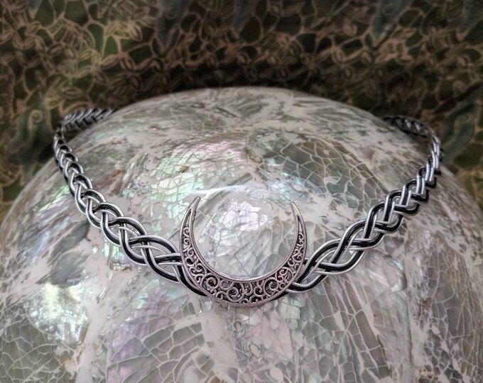 Braided Moon Crown Braided Goddess Crown Moon Crown Moon Circlet ...