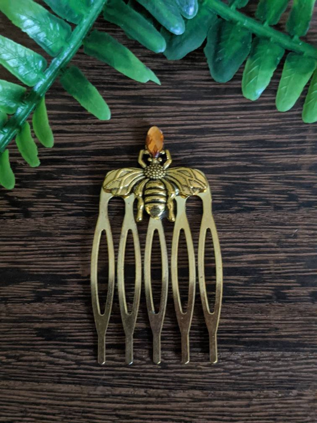 Bee Hair Comb Bee Gift Bumblebee Hair Jewelry Gold Hair - Etsy