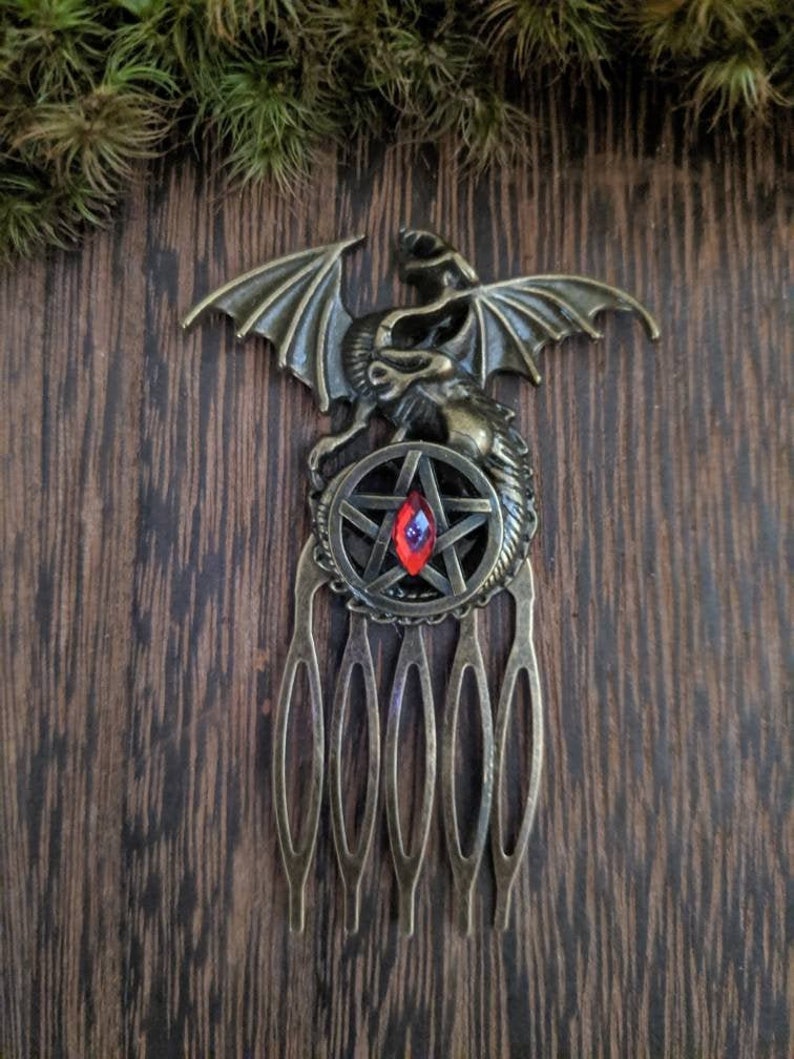 Dragon Hair Comb Pentagram Hair Comb Witchy Hair Comb - Etsy