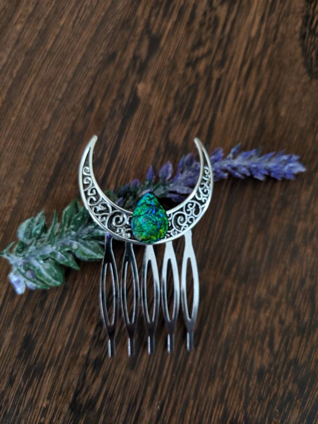Moon Hair Comb Handfasting Hair Comb Wedding Hair Comb Goddess Hair ...