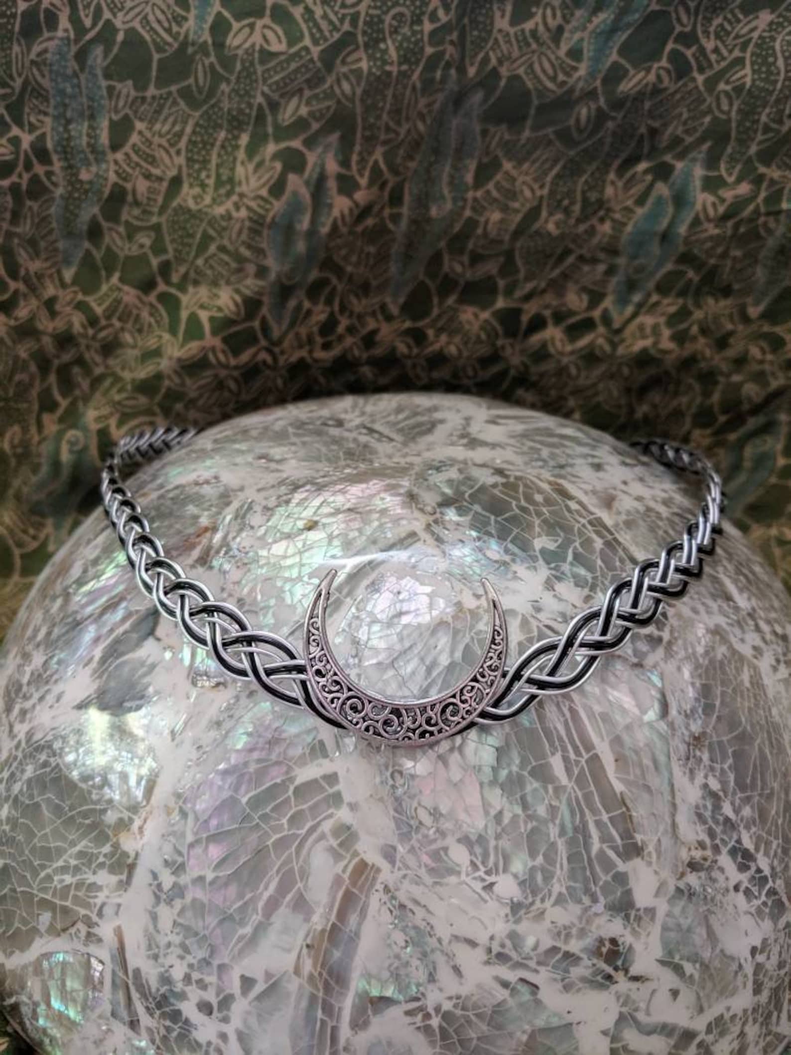 Braided Moon Crown Braided Goddess Crown Moon Crown Moon - Etsy