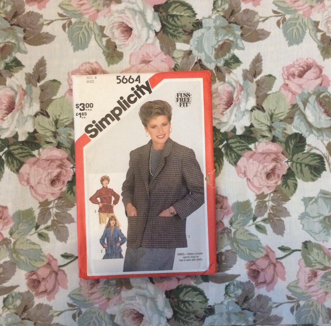 Simplicity 5664 Vintage Sewing Pattern 1980's Women's - Etsy